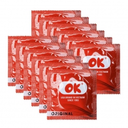 Bao cao su OK Original không màu, không mùi khó chịu (Hộp 12 chiếc)